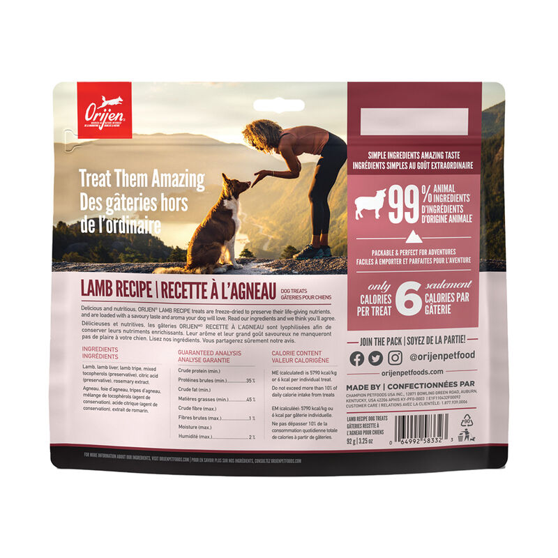 【Orijen】Freeze-Dried Dog Treats - Grass-Fed Lamb - 92g – PawPawDear