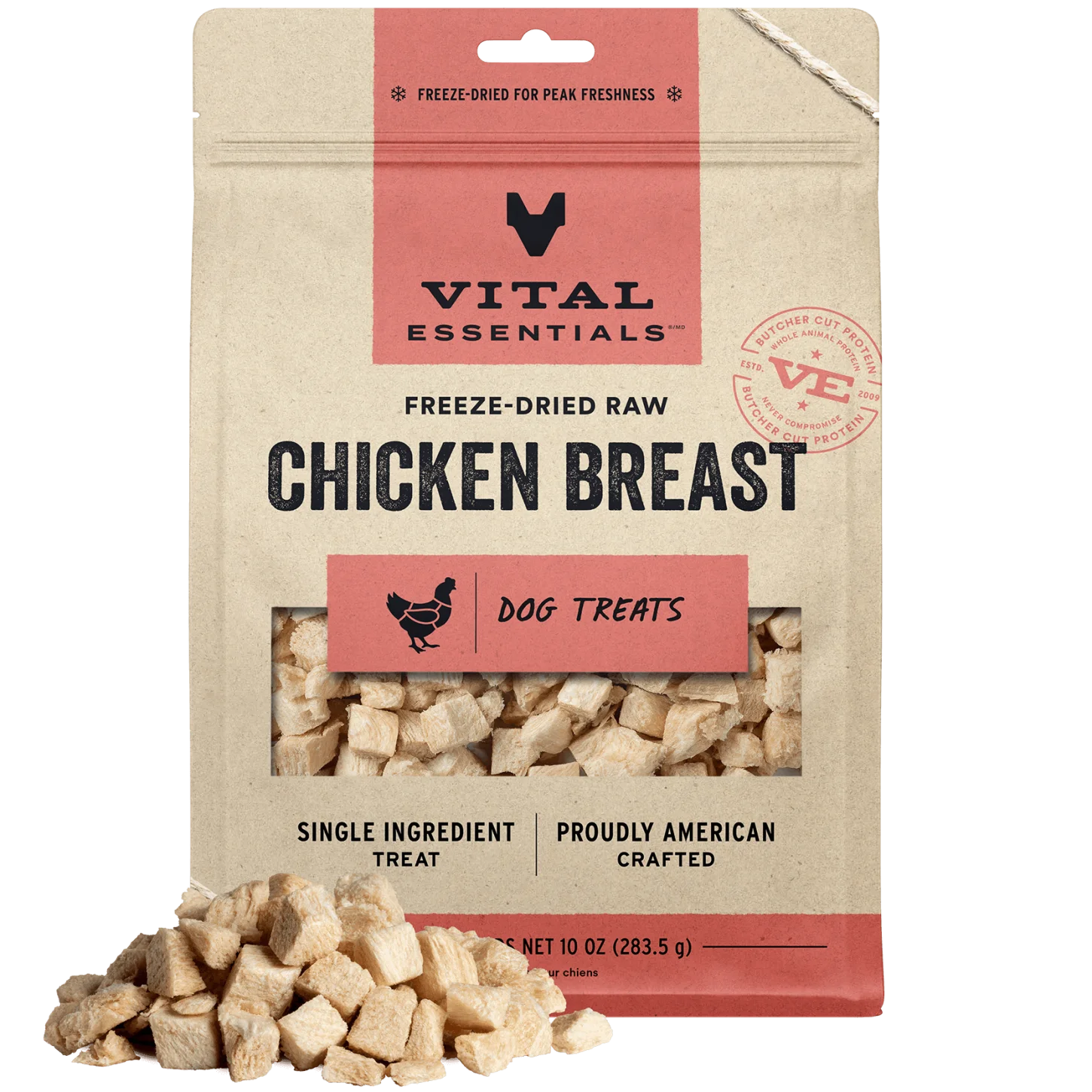 【VITAL ESSENTIALS VE】Dog - Freeze-Dried Treats - Chicken Breast - 2.1o ...