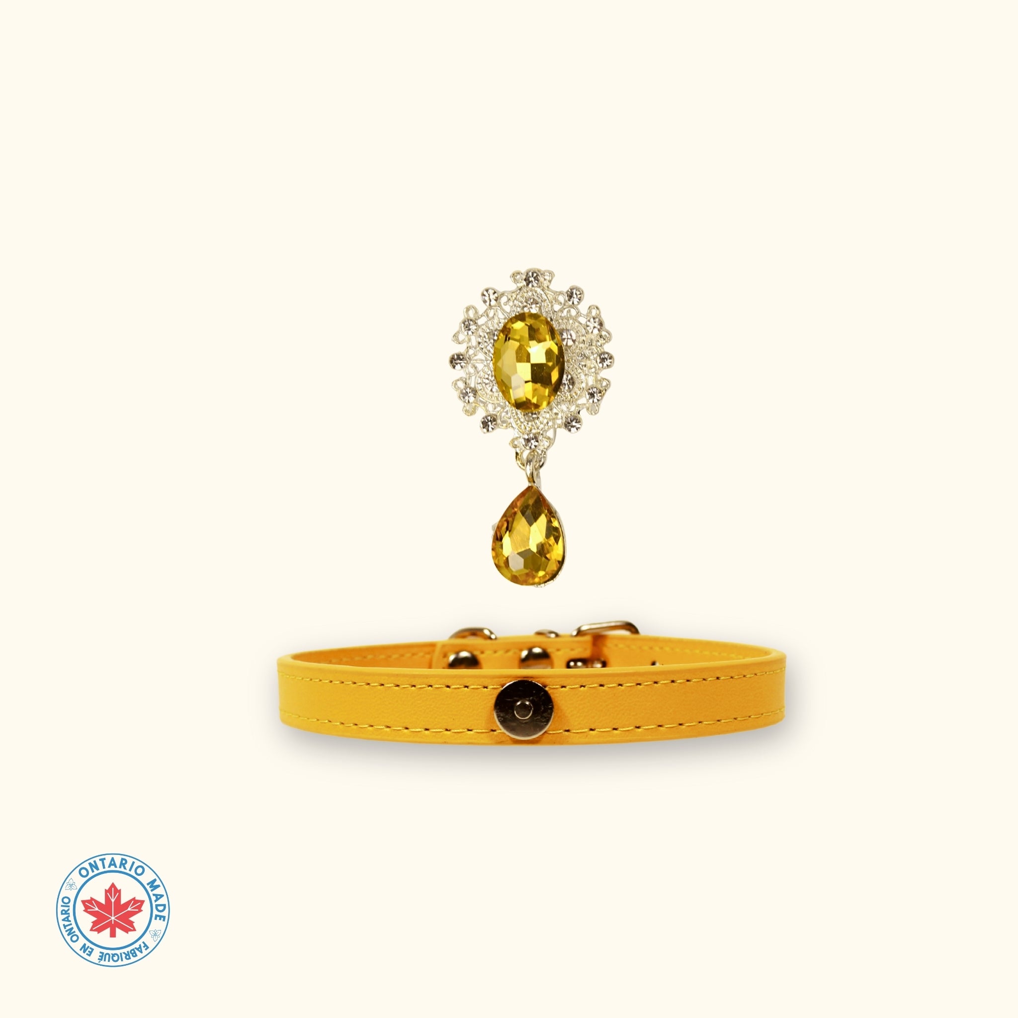 【Mori Cat】Luxury Cat Collar with Interchangeable Gem Charms-Beige ...