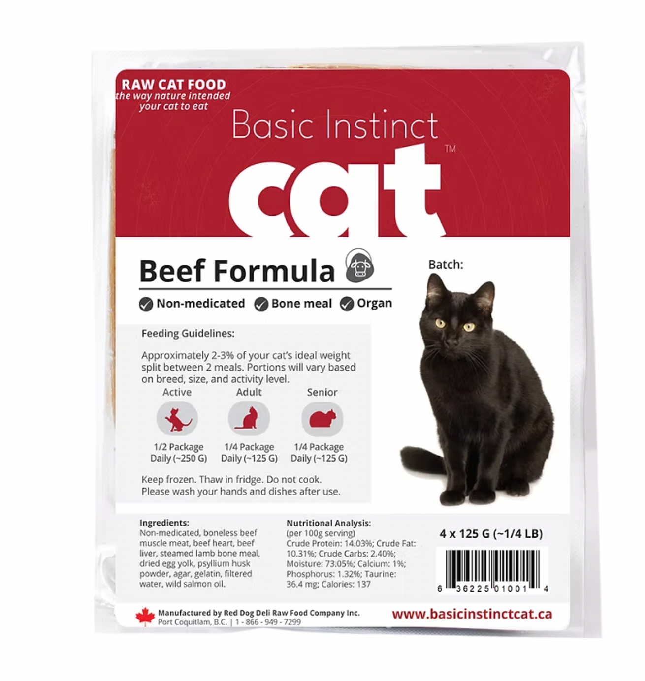 【RED DOG BLUE KAT】Frozen Cat Food - Basic Instincts™ Non-Medicated Bee ...