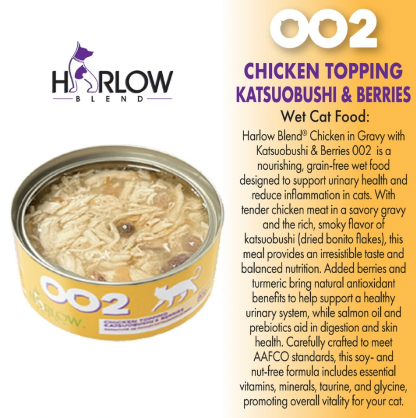 【Harlow Blend】Cat Can - 002 Chicken In Gravy With Katsuobushi & Berrie ...