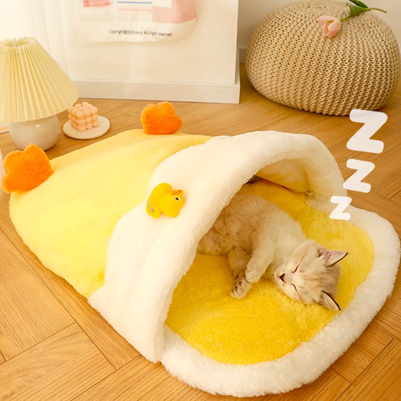 Cute Duck Fur Pocket Pet Bed – PawPawDear