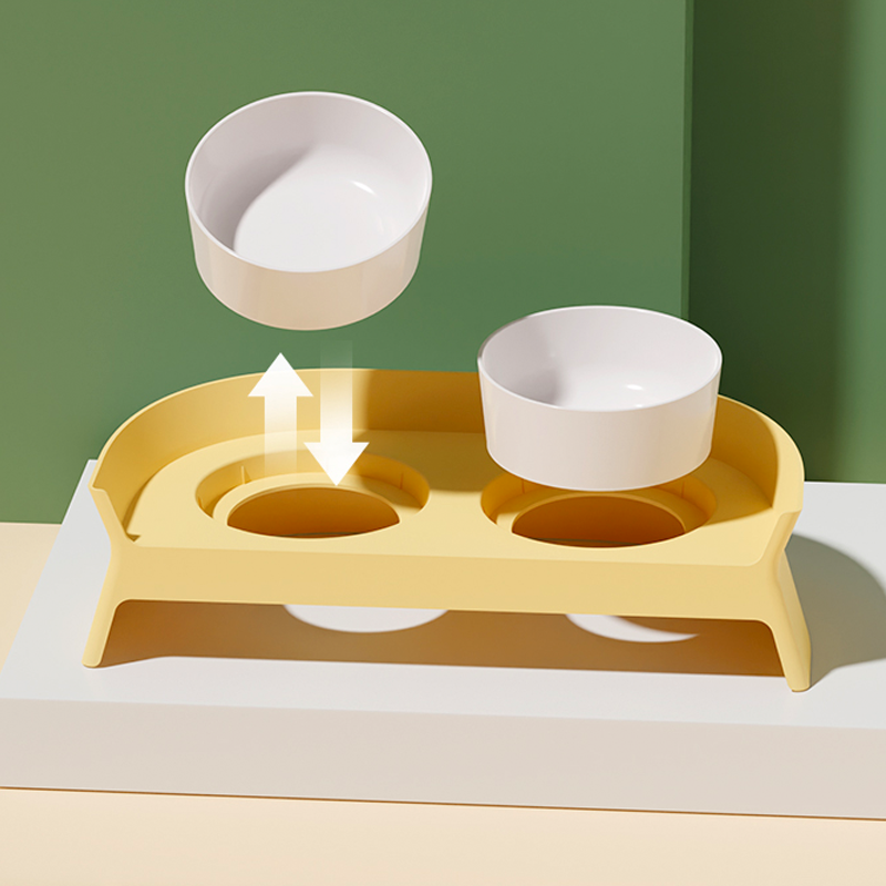 【Clearance】Banana Duo Bowl Dining Table - with Two Ceramic Bowls ...