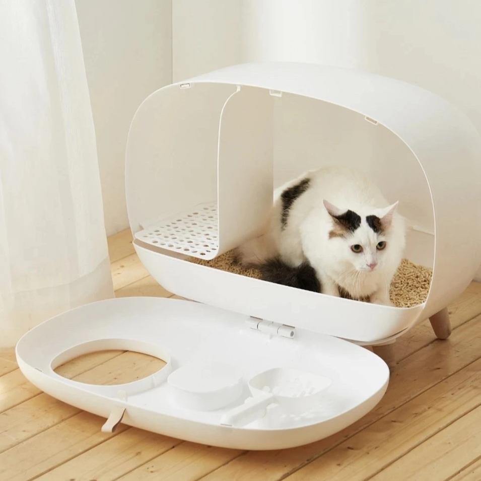 【MAKESURE】Cat Litter Box - White – PawPawDear